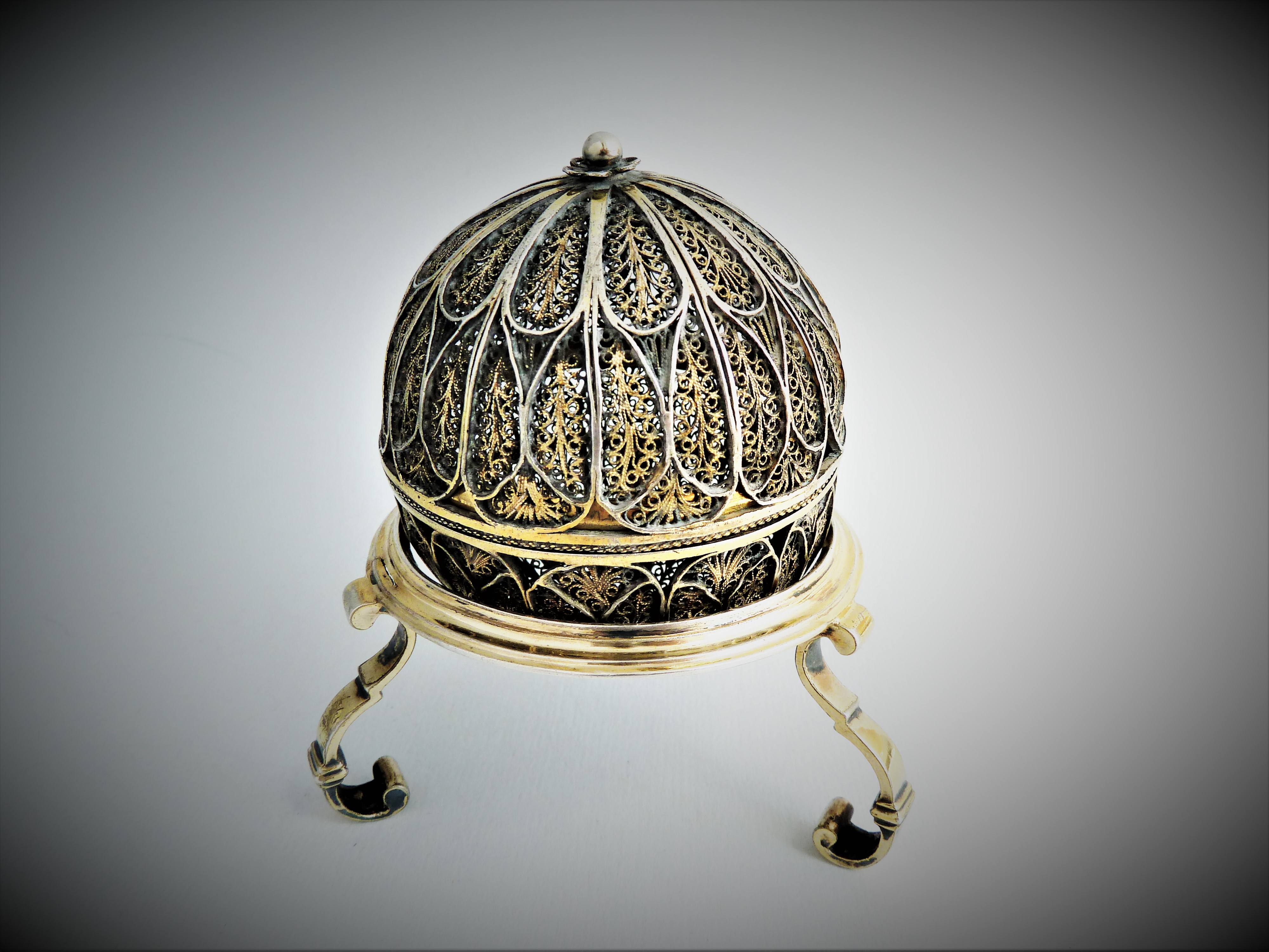 A Very Rare Late 17th Century Bezoar Stone Holder with Original Stand ...